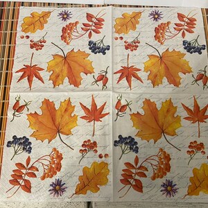 Fall Napkins, Decoupage Napkins, Fall DIY, Fall Pumpkin, Fall Leaves ...