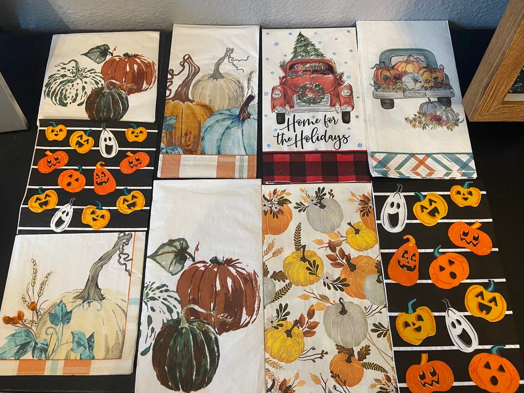 Fall Napkins, Decoupage Napkins, Fall DIY, Flower Napkins, Pumpkin ...