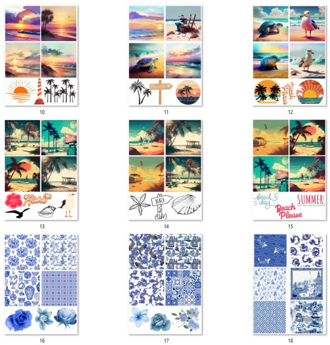 FREE SHIPPING USA Nautical Rice Paper, Coaster Rice Paper, Beach ...