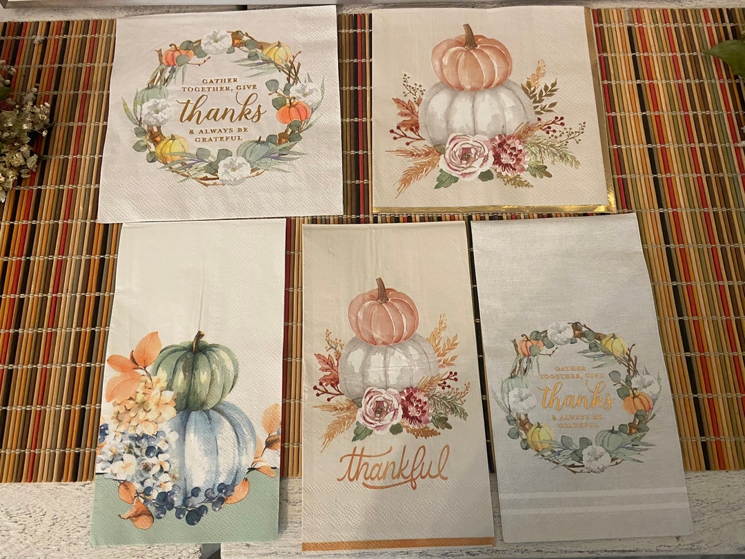 Fall Napkins, Decoupage Napkins, Fall DIY, Flower Napkins, Pumpkin ...