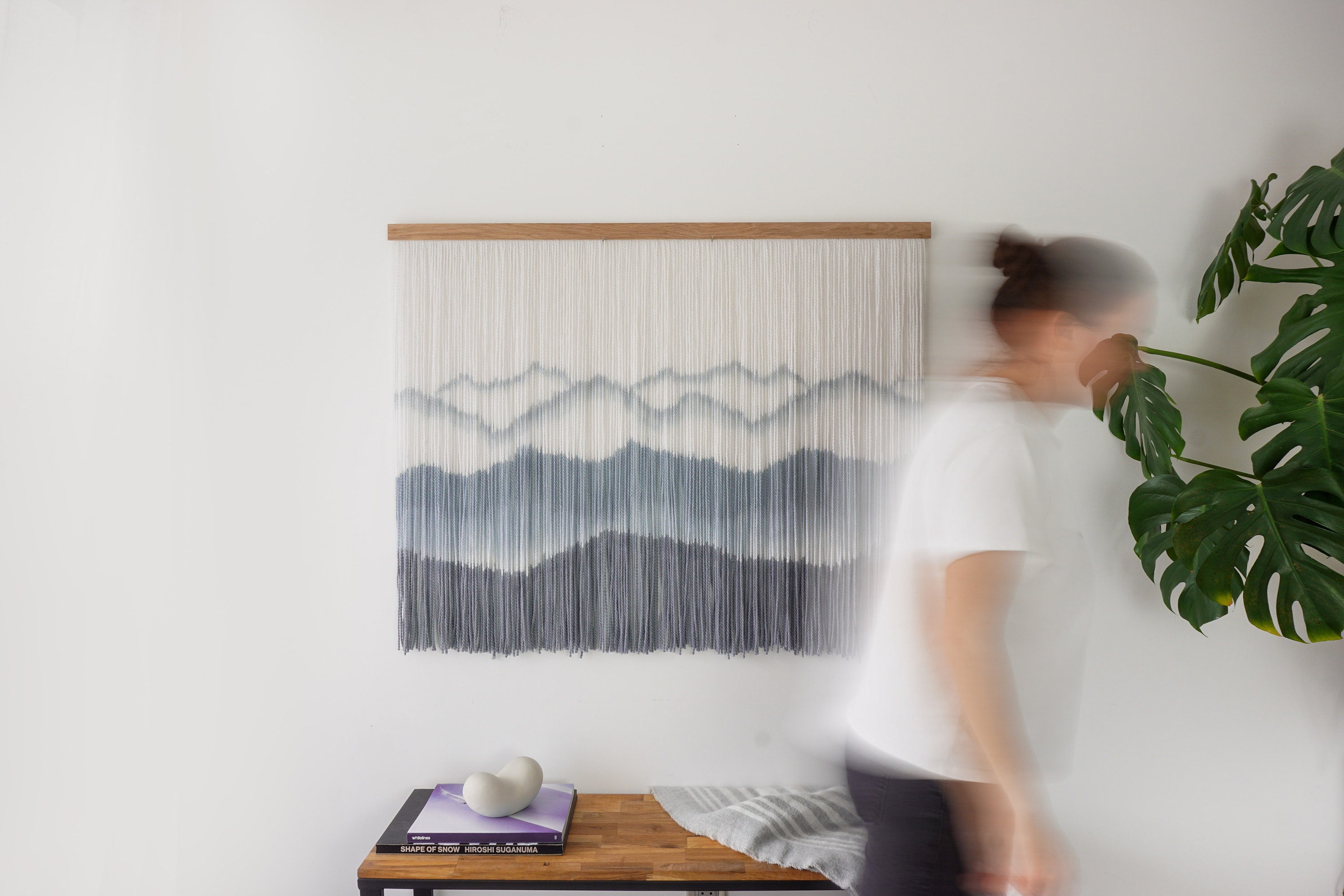Hand-dyed Wool Mountain Tapestry: Nature-inspired Fiber Art - Etsy