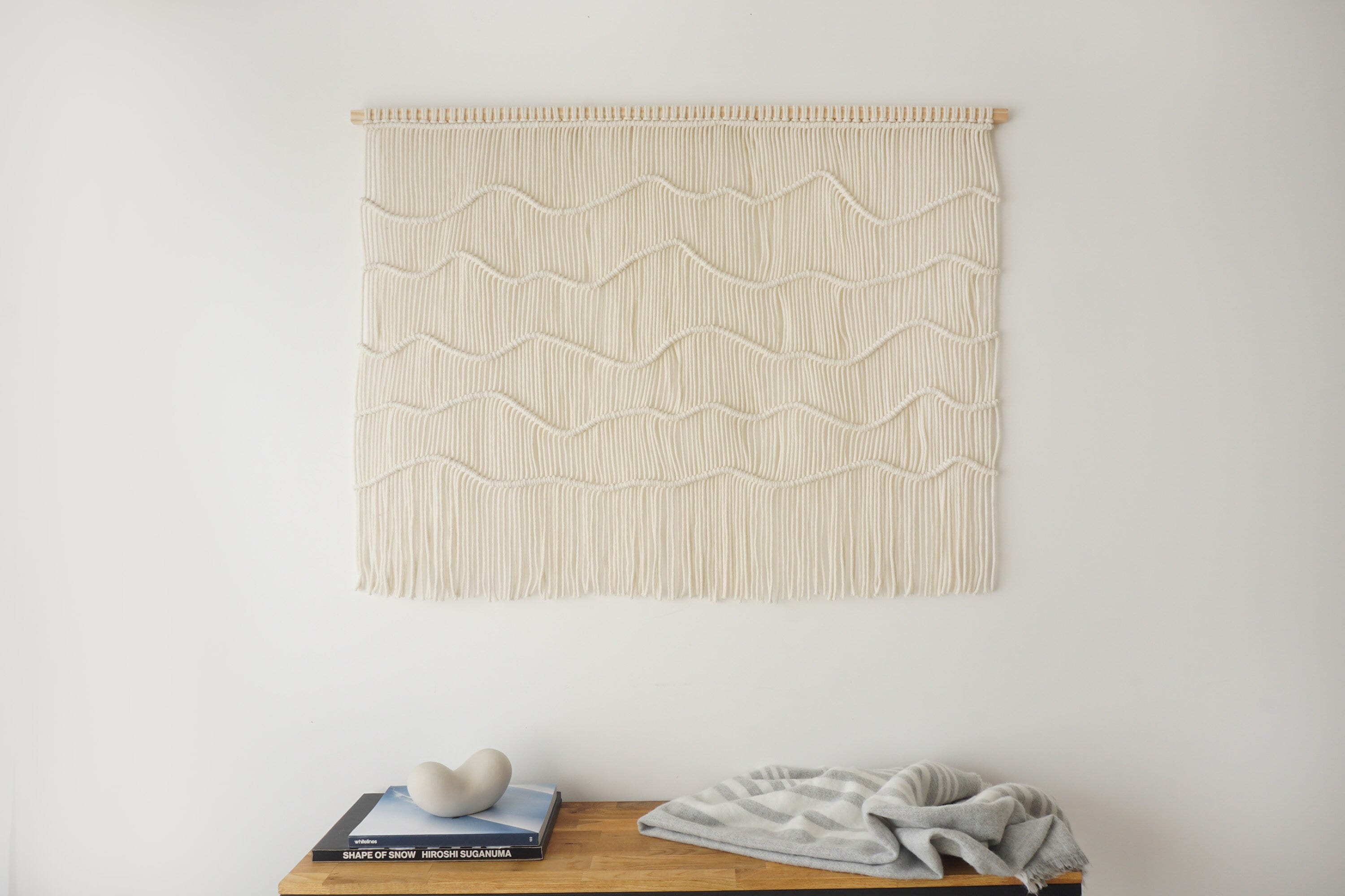 Large Macrame Wave/ Mountain Hanging, Neutral Wall Decor, Textured Art ...