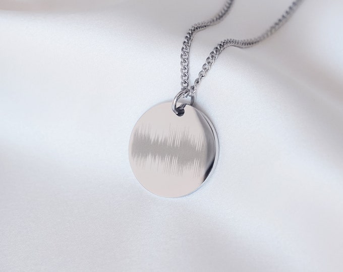 Soundwave / ECG Disc Necklace Soundwave Jewellery Heartbeat Necklace ...