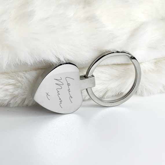 Actual Handwriting Heart Keepsake Keyring Signatures - Etsy
