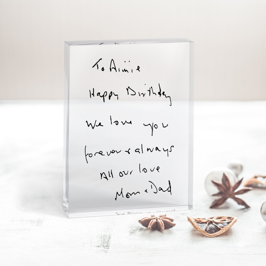 Actual Handwriting Chunky Acrylic Block • Signatures • Handwritten ...