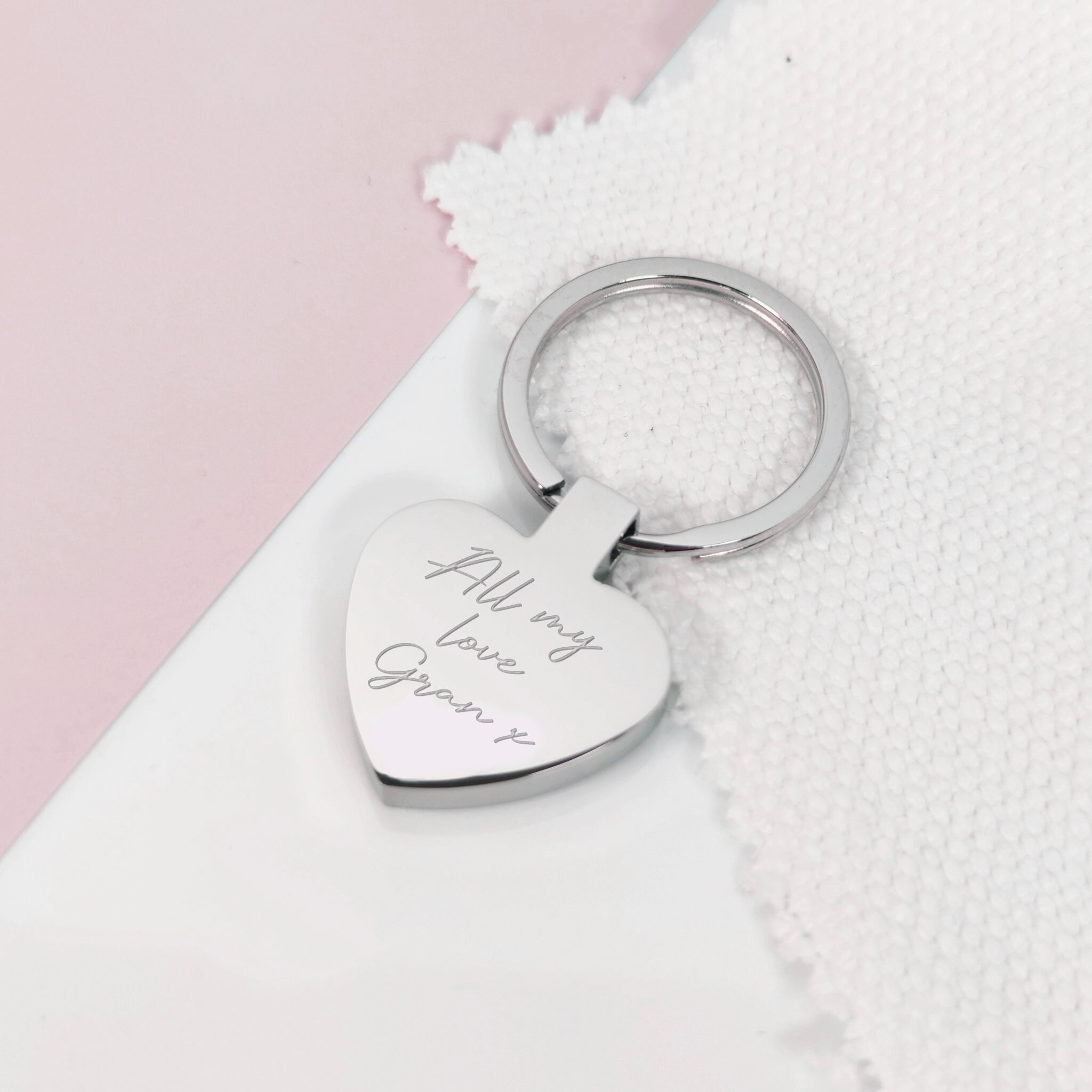 Actual Handwriting Heart Keepsake Keyring Signatures | Etsy