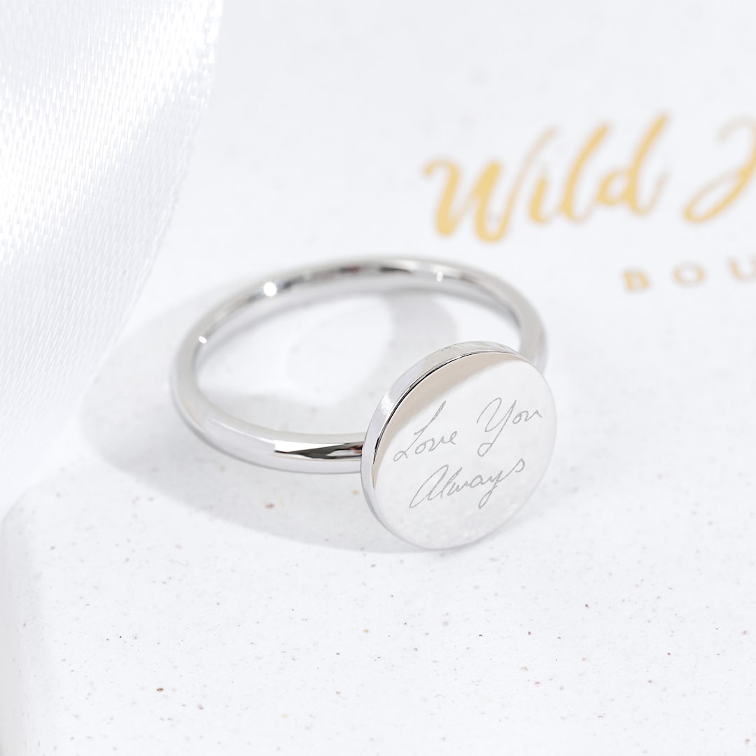 Actual Handwriting Signet Ring • Signatures • Handwriting • Memorial ...