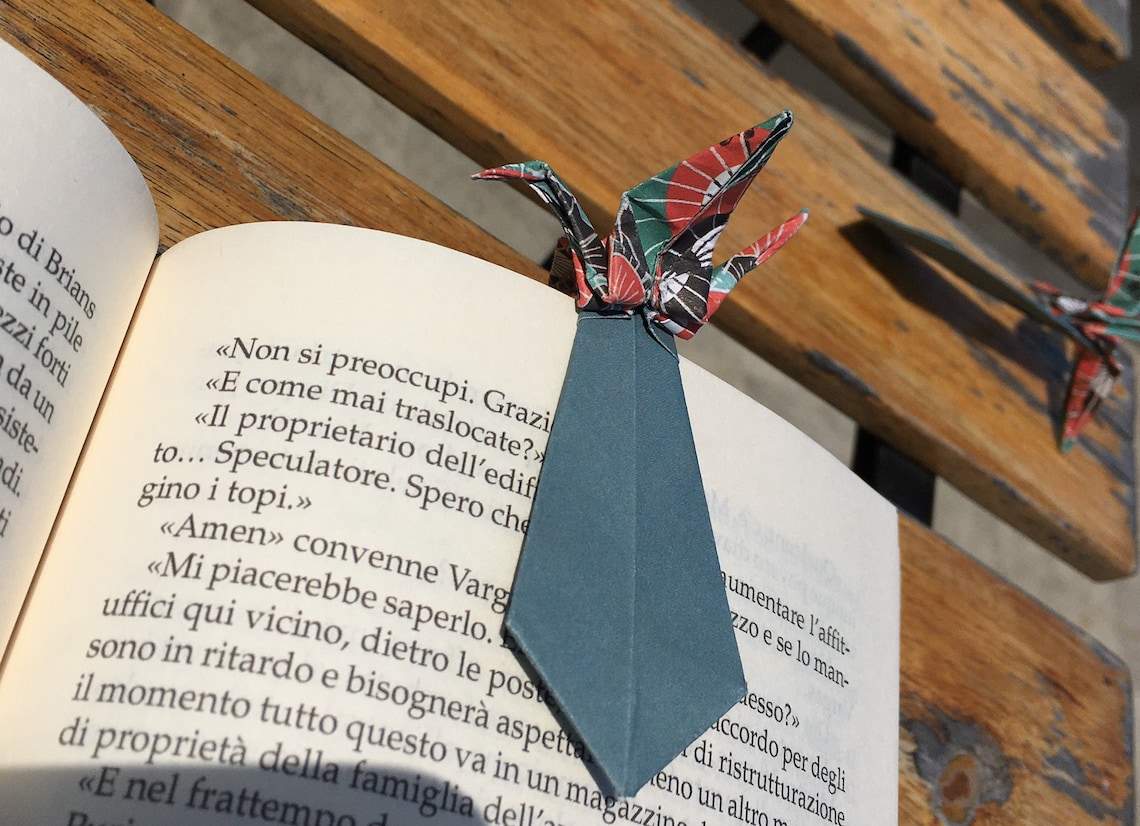 Origami Bookmark Crane Bookmaker - Etsy UK