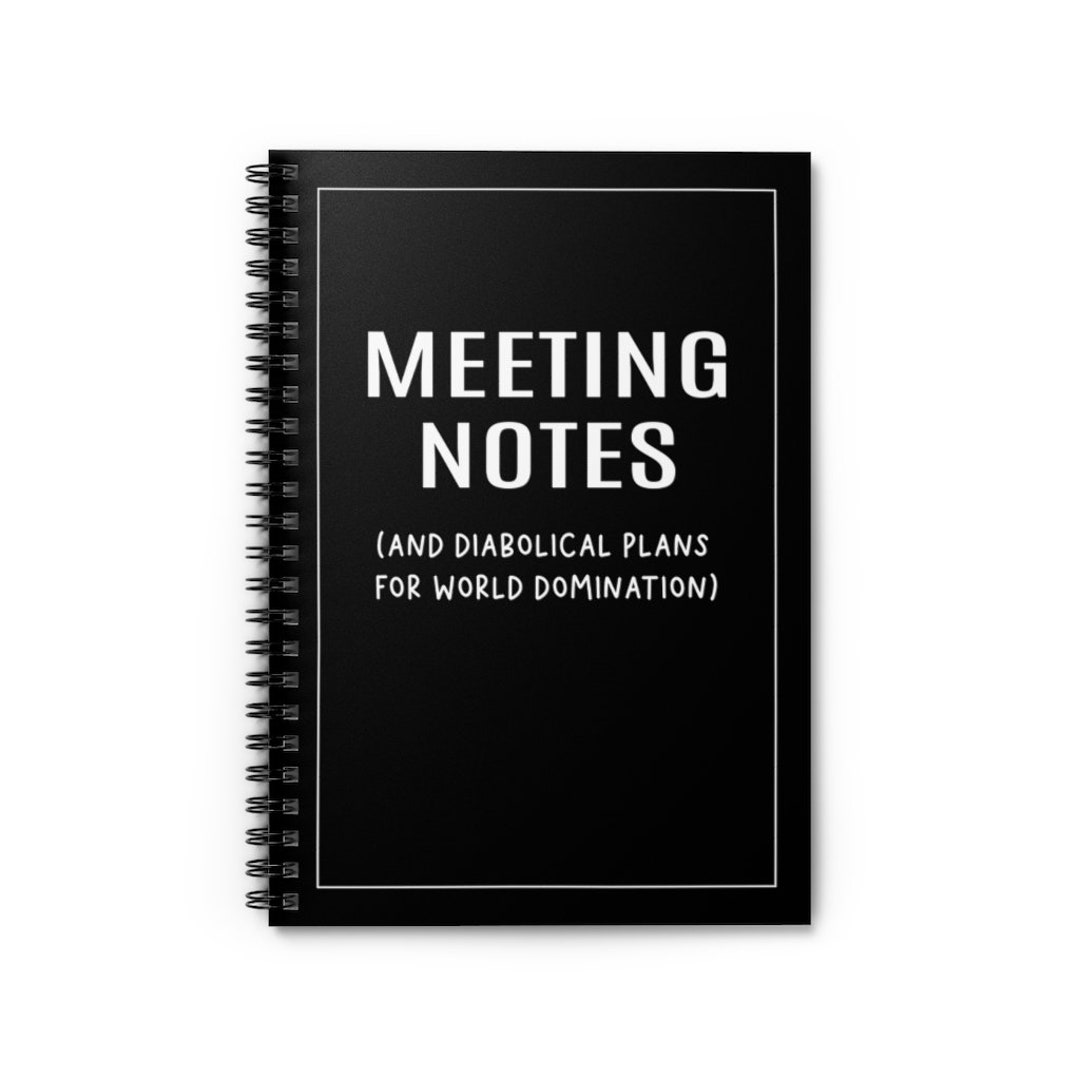 Meeting Notebook, Funny Coworker Gift, Meeting Notes Spiral Notebook ...