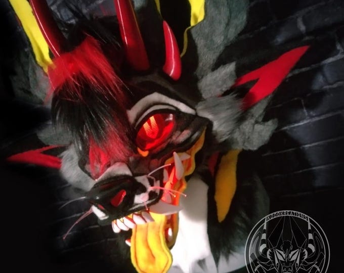 Demon Fursuit Head With Paws and Tail - Etsy