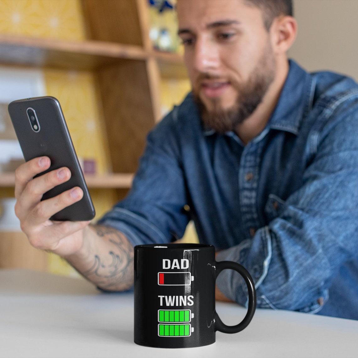 Dad Low Battery Twins Full Charge Tired Father 11oz Cute / | Etsy