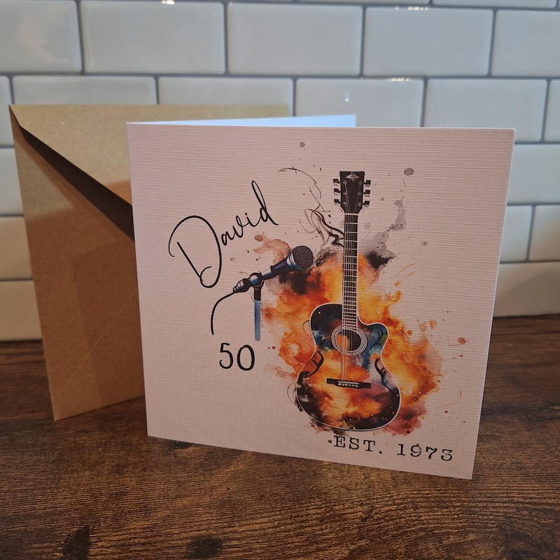 Guitar Cards Birthday - Etsy UK