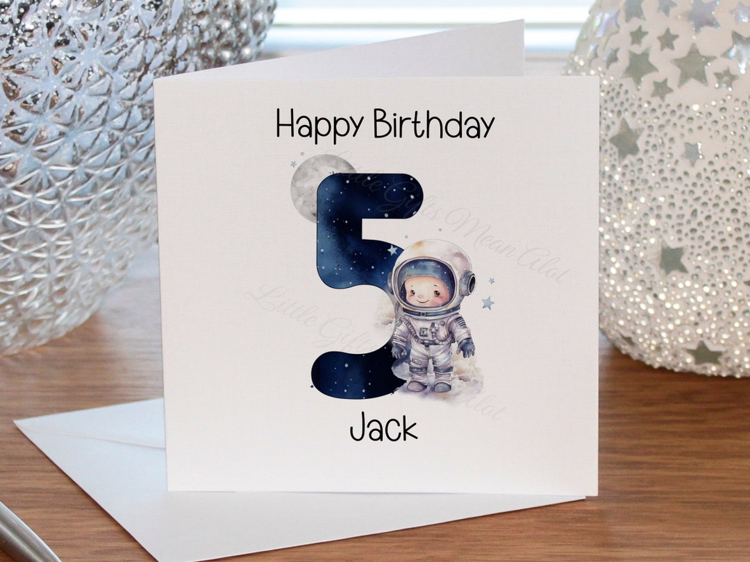 Astronaut Numbers Card - Etsy