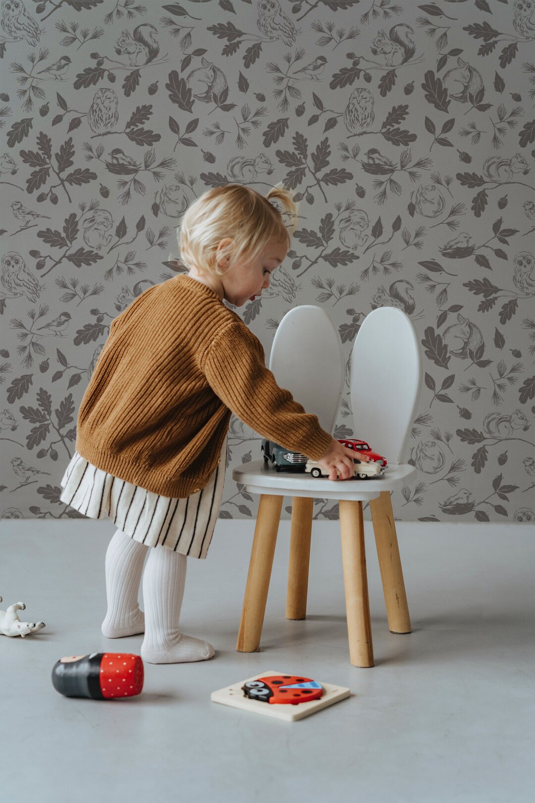 Peel & Stick Eco Friendly Wallpaper - ‘sleepy Forest Friends ...