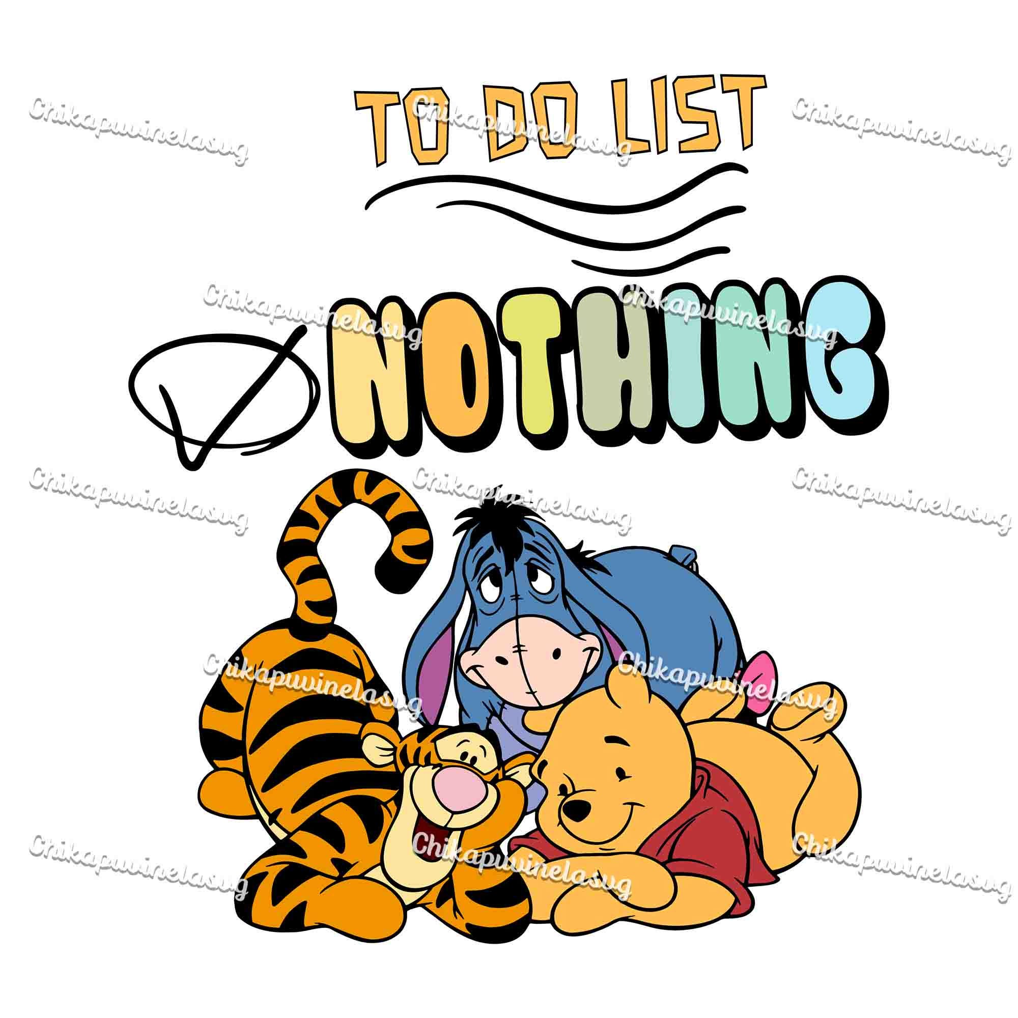 To Do List Nothing Svg, to Do List Svg, Bear Svg, Cartoon Svg, Cricut ...