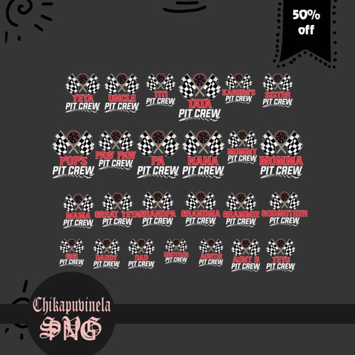 Pit Crew Race Car Svg Bundle Family Svg Cricut File - Etsy
