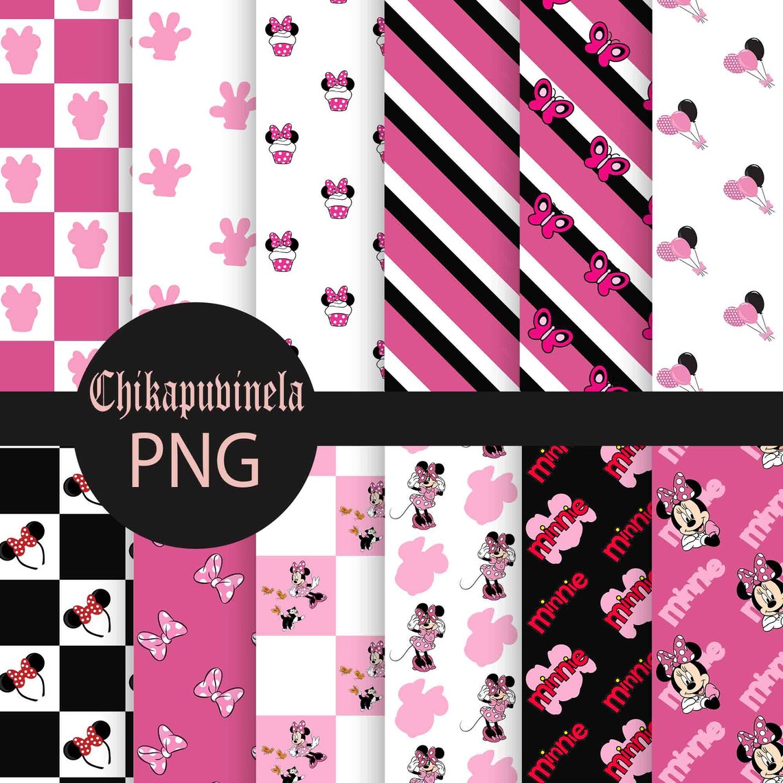 Pink Mouse Seamless Pattern, Digital Papers, Scrapbook Papers, Pattern ...