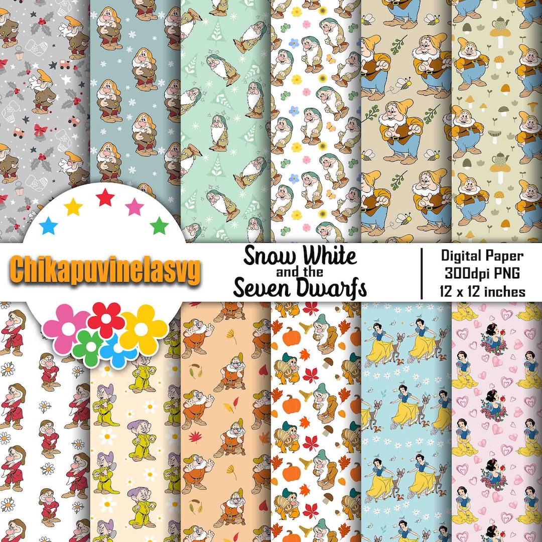Short Characters Seamless Pattern, Digital Papers, Scrapbook Papers ...