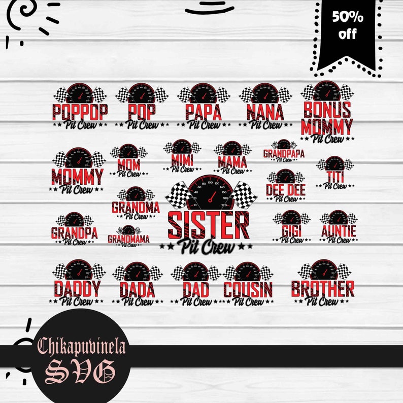 Pit Crew Race Car Svg, Bundle, Family Svg, Cricut File, Clipart, Svg ...