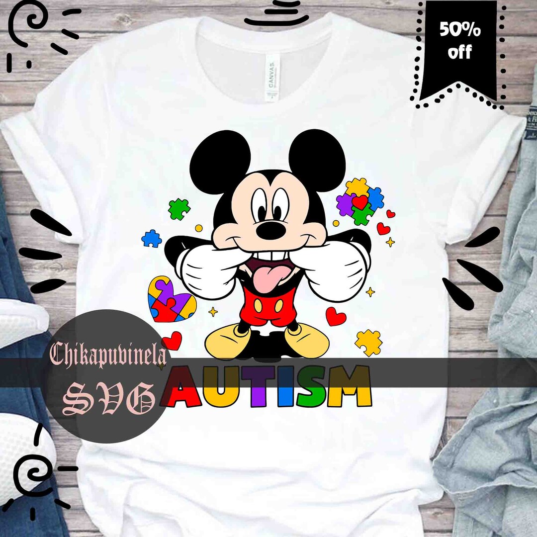 Mouse Heart Hand Autism Awareness Svg, Mouse Svg, Mouse Autism Svg ...