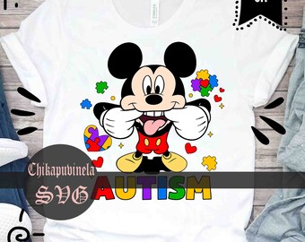Mouse Autism Svg, Cartoon Svg, Autism Svg, Cricut File, Clipart, Svg ...