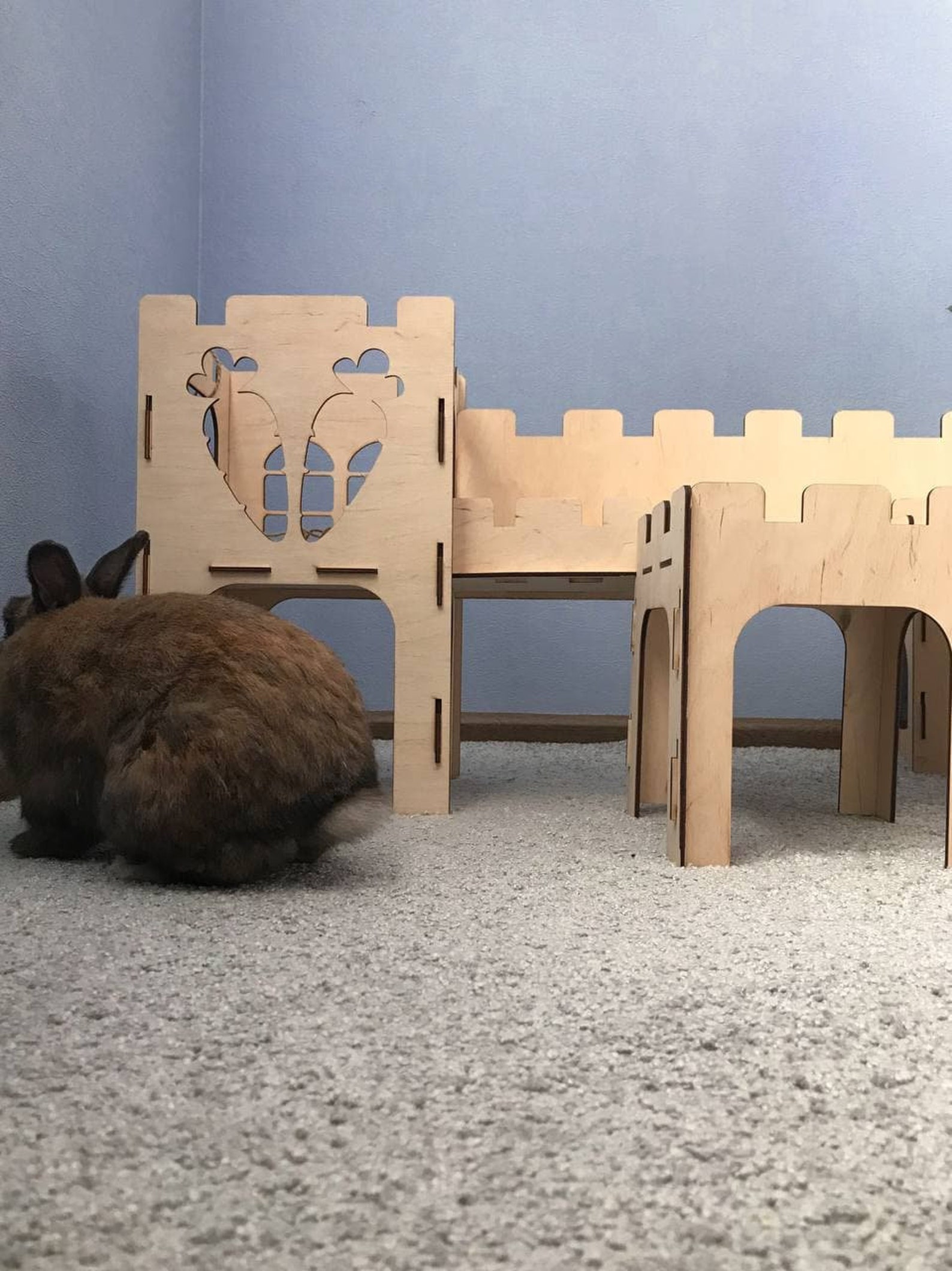 Wooden Rabbit House Bunny сastle 2 Ramps - Etsy