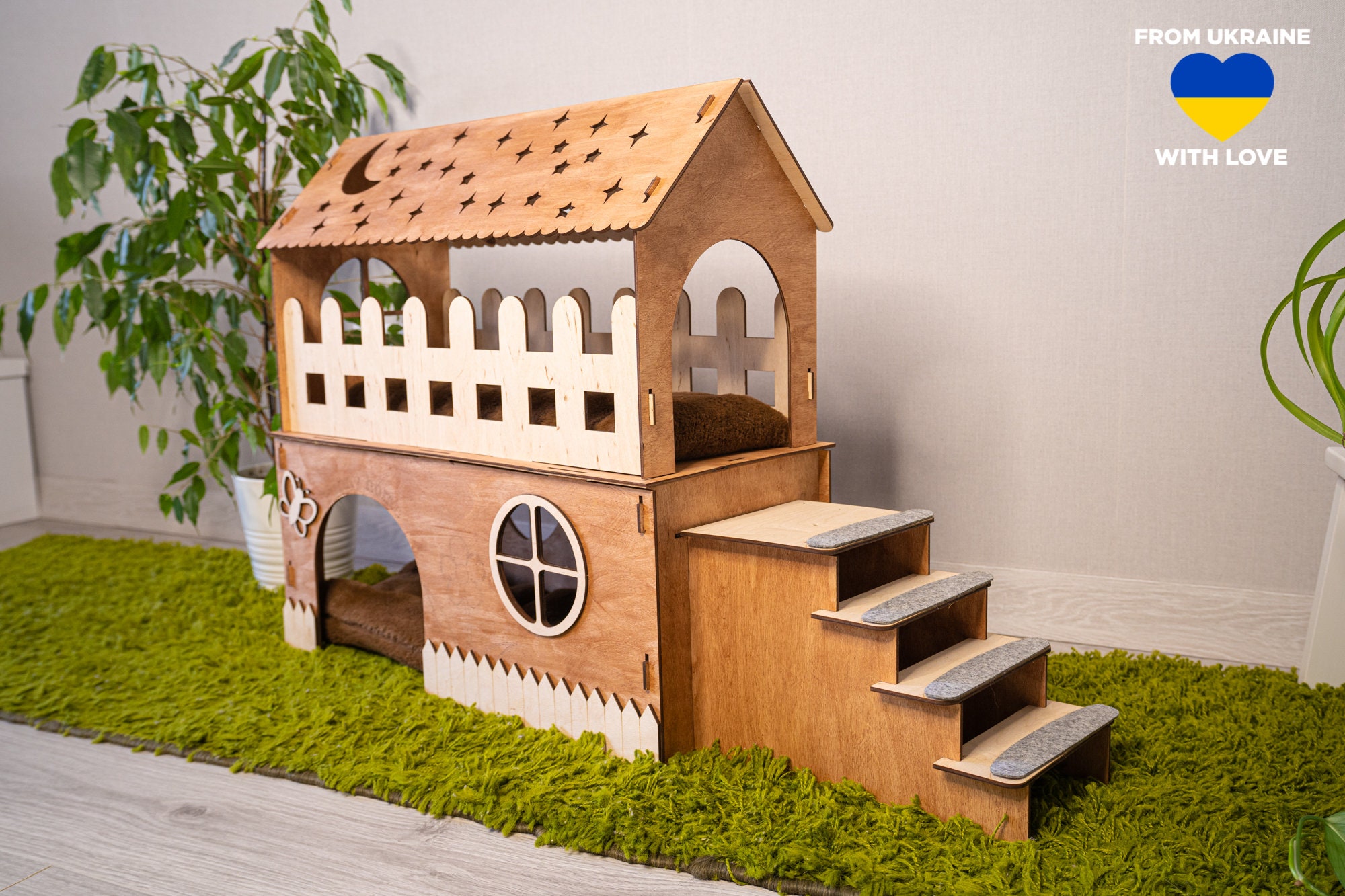 Wooden Rabbit House Bunny сastle With Pillow Add Your - Etsy