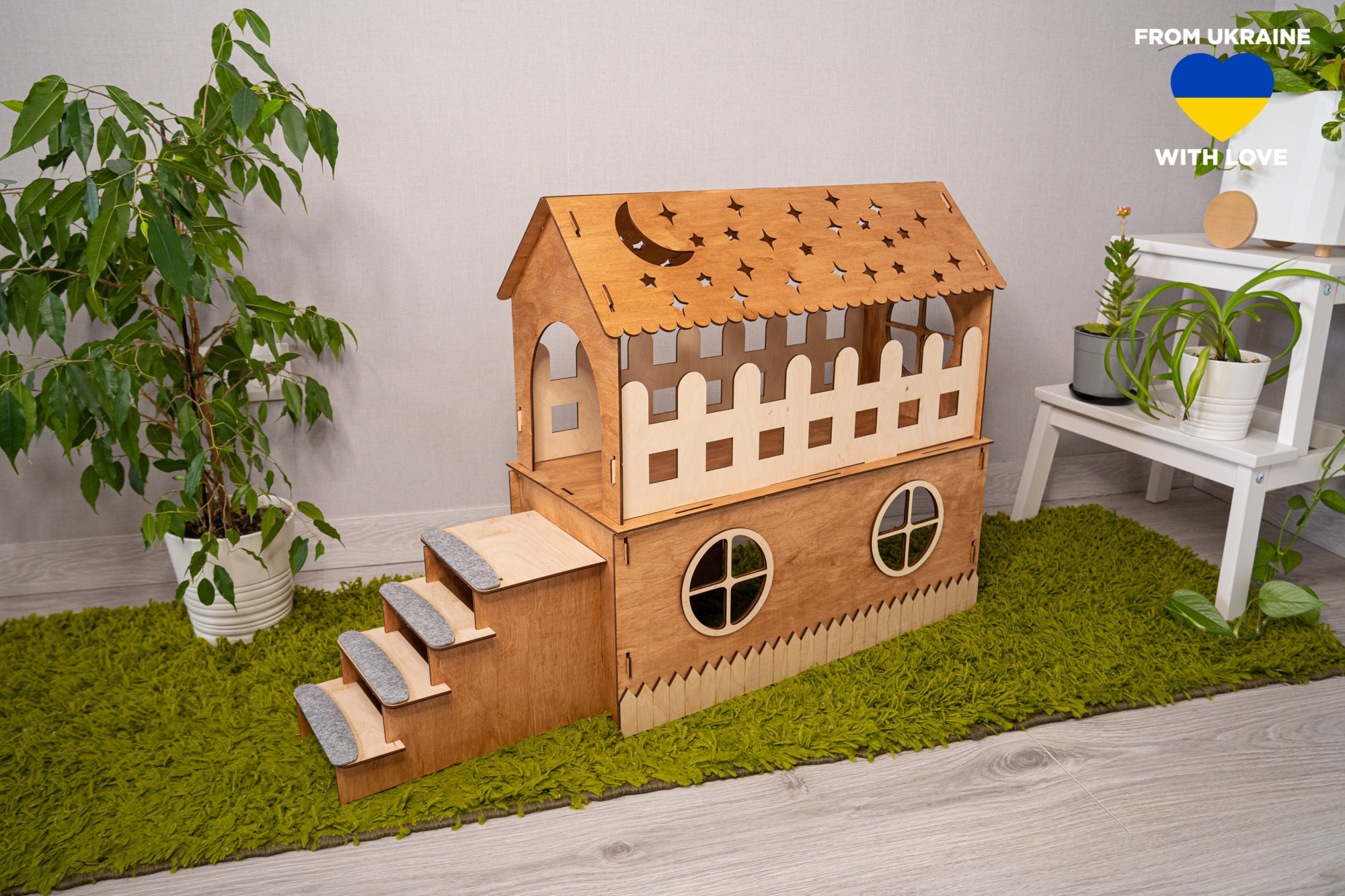 Wooden Rabbit House Bunny сastle With Pillow Add Your - Etsy