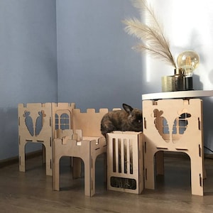 Wooden Rabbit House, Bunny сastle + 2 Ramps - Etsy