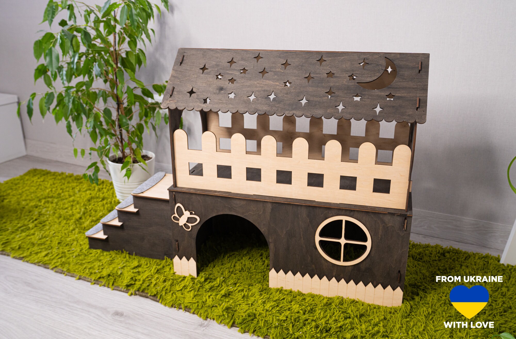 Wooden Rabbit House Bunny сastle With Pillow Add Your - Etsy