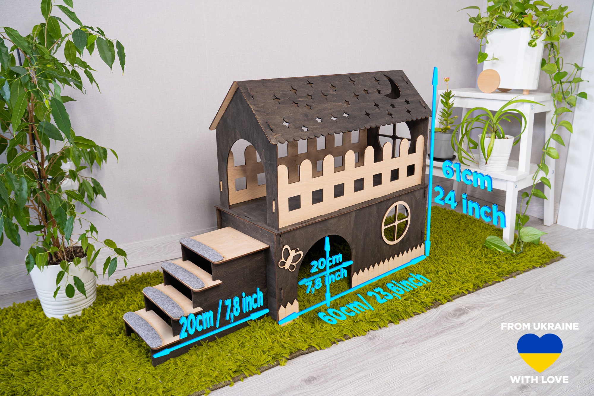 Wooden Rabbit House Bunny сastle With Pillow Add Your - Etsy