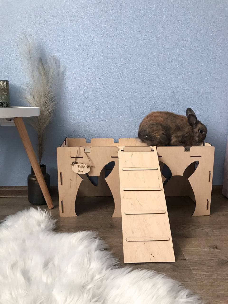 Wooden Rabbit House With Ladder - Etsy Australia