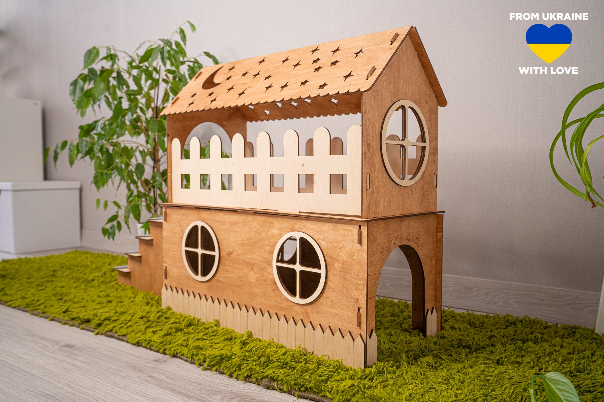 Wooden Rabbit House Bunny сastle With Pillow Add Your - Etsy