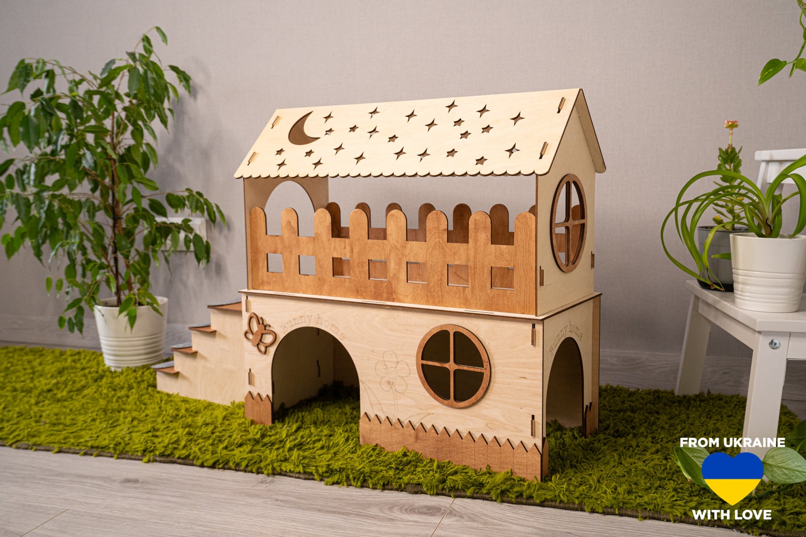 Wooden Rabbit House Bunny сastle With Pillow Add Your - Etsy