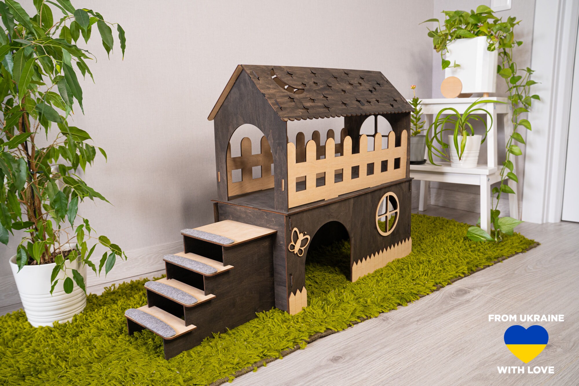 Wooden Rabbit House Bunny сastle With Pillow Add Your - Etsy