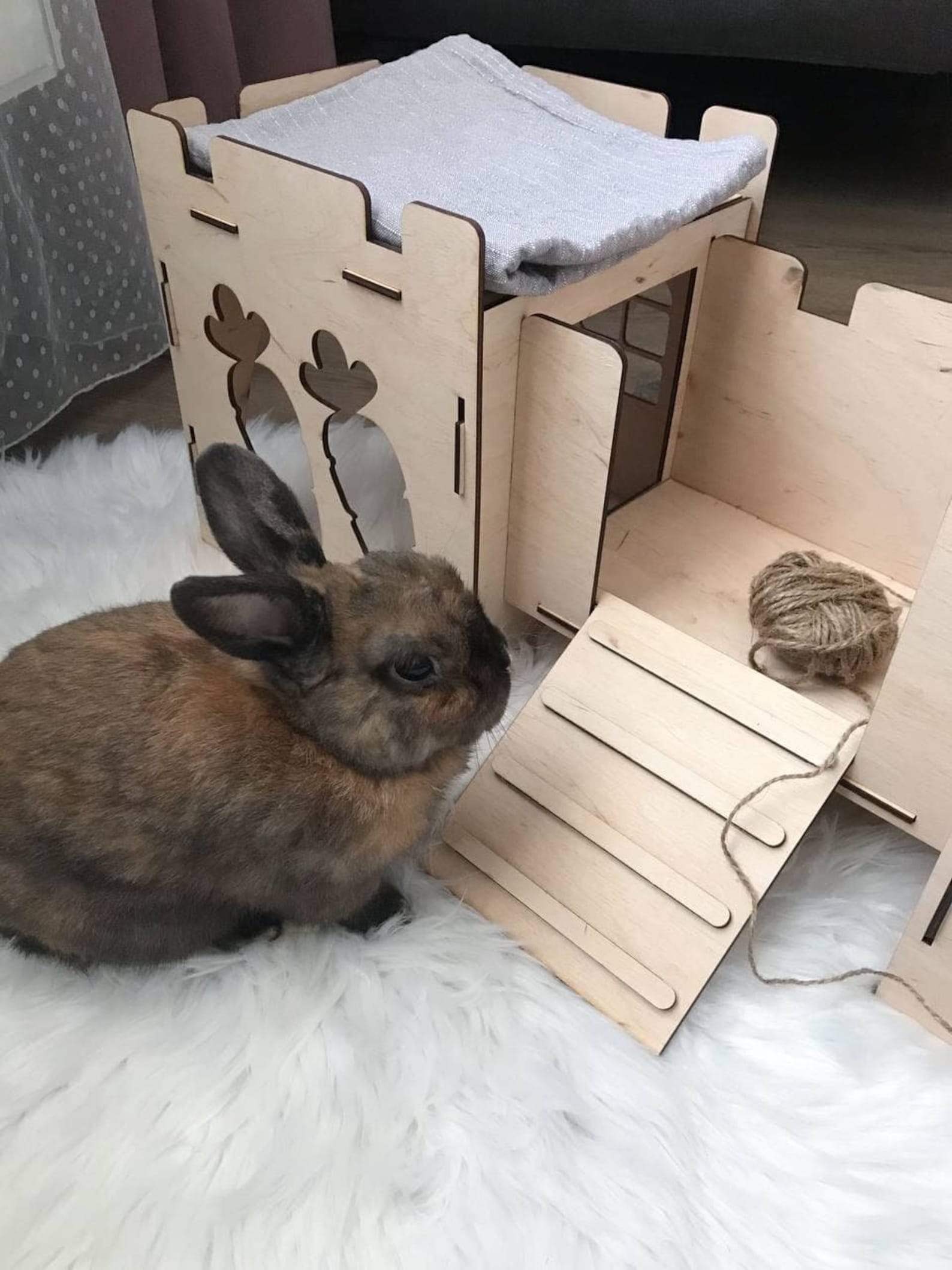 Wooden Rabbit House Bunny сastle - Etsy