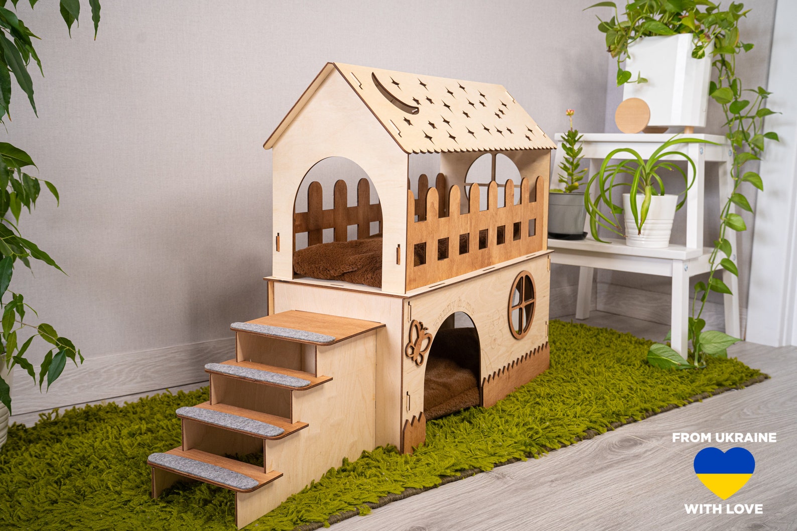 Modern Rabbit House Castle for 2 Rabbits Guinea Pig - Etsy