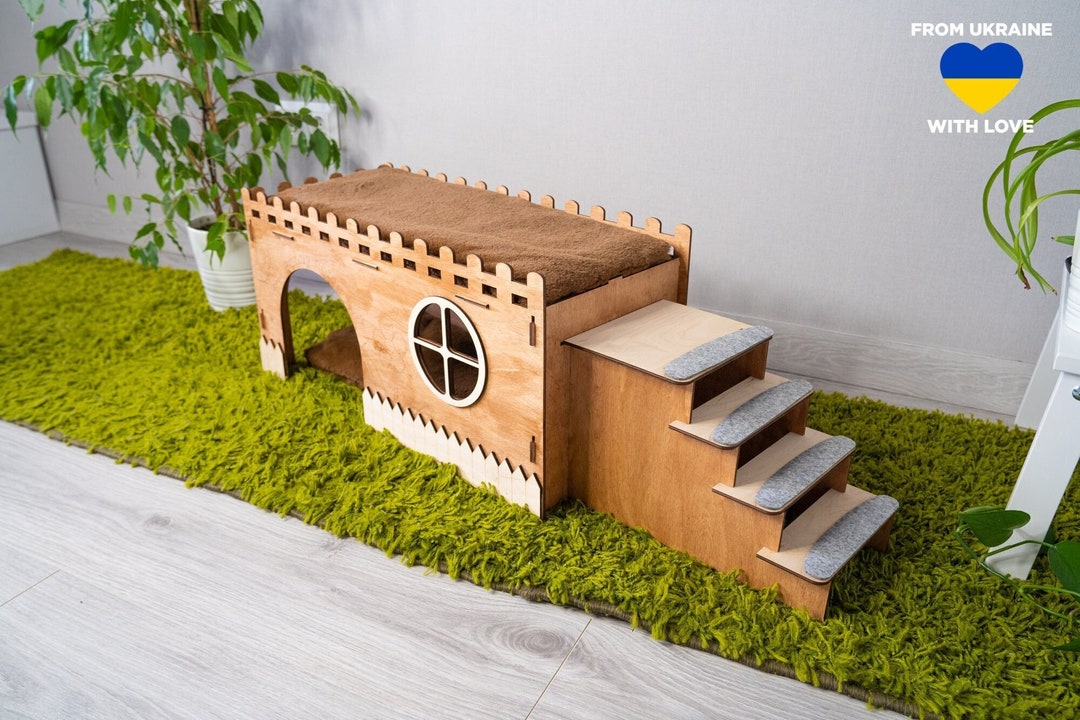 Modern Rabbit House, Castle for 2 Rabbits, Rabbit Woodern House, Rabbit ...