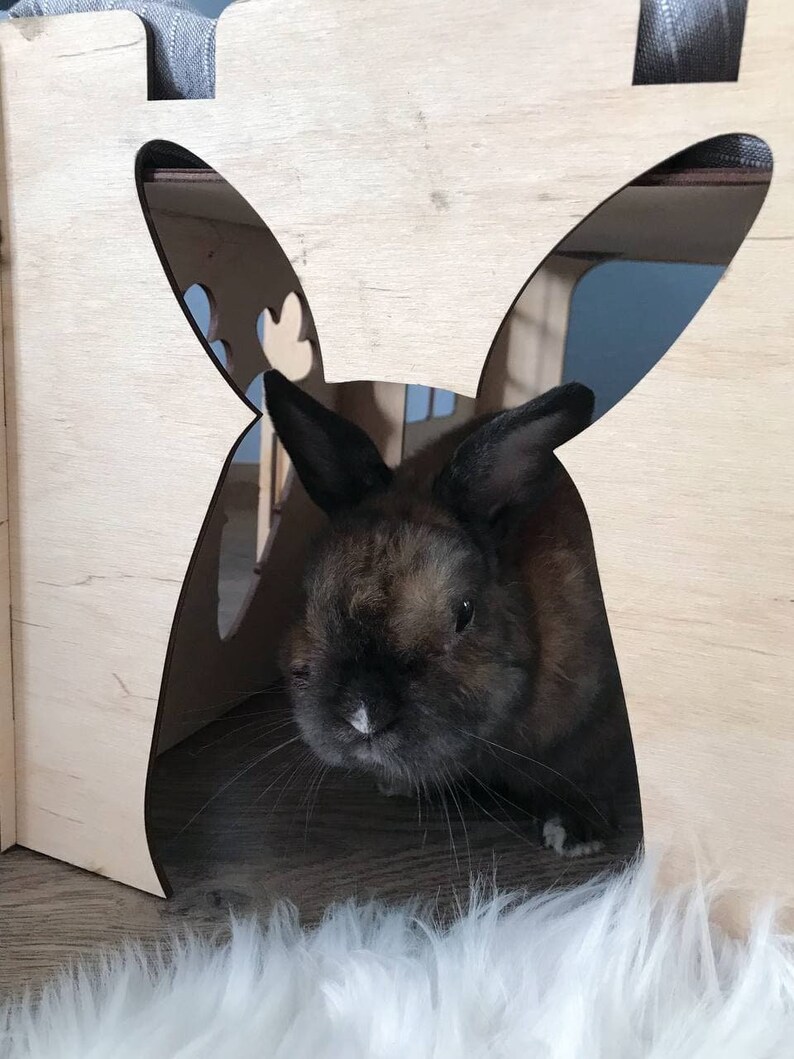 Wooden Rabbit House Bunny сastle 2 Ramps | Etsy