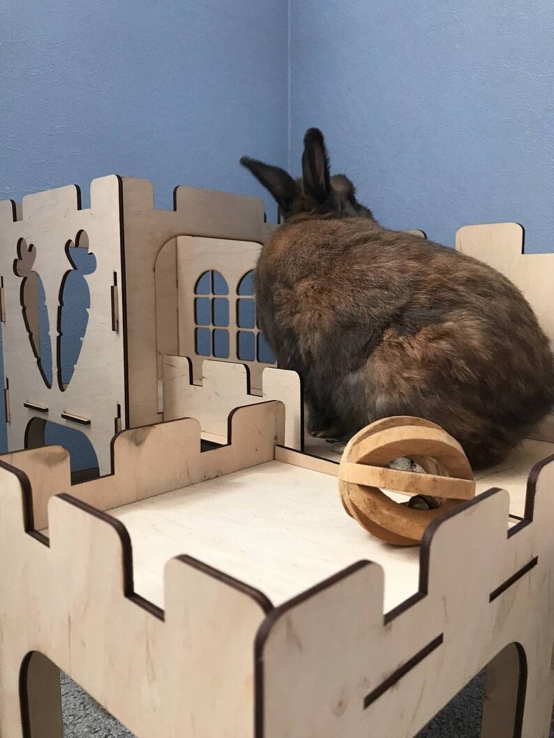 Wooden Rabbit House Bunny сastle 2 Ramps - Etsy