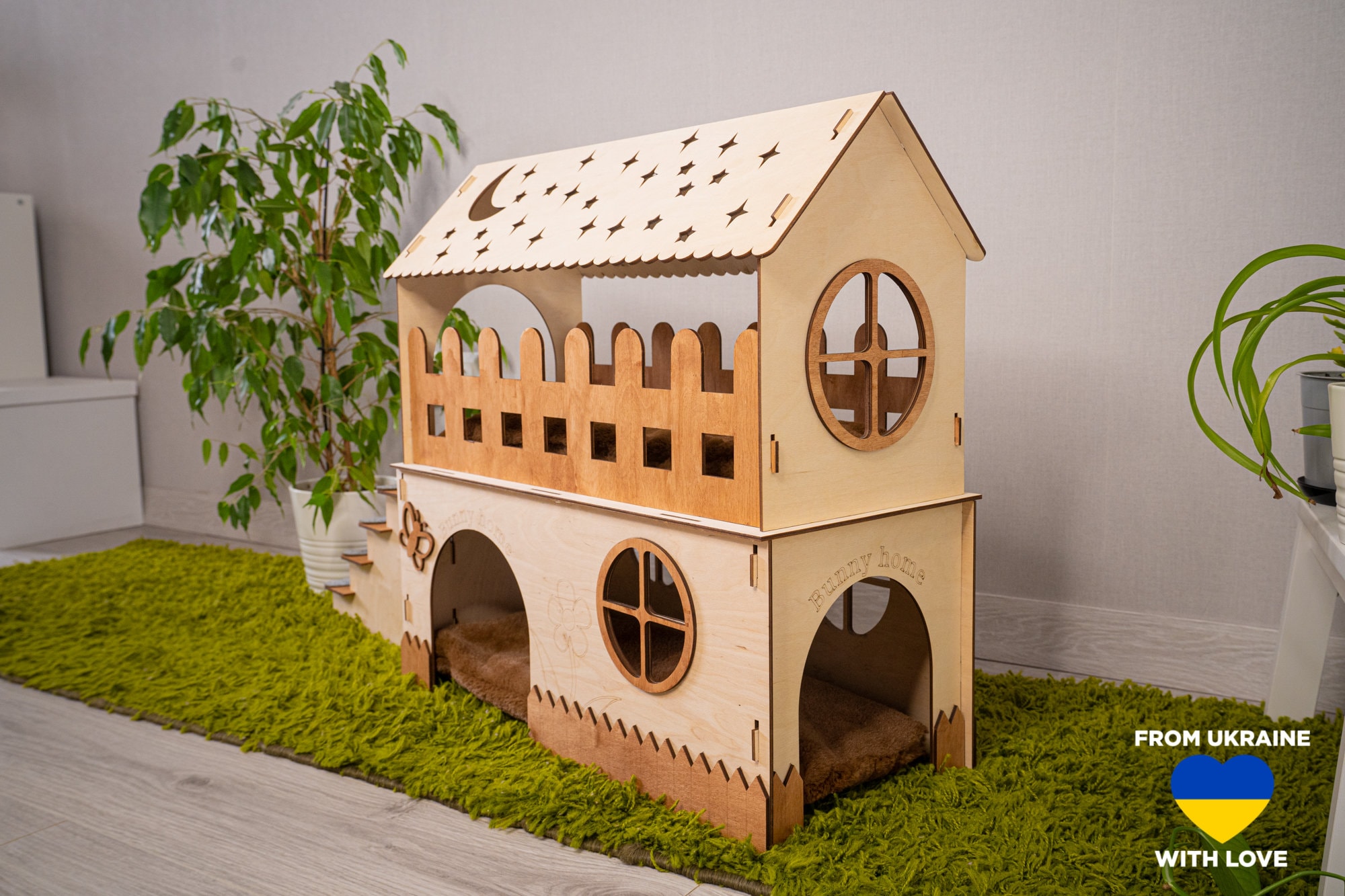 Wooden Rabbit House Bunny сastle With Pillow Add Your - Etsy