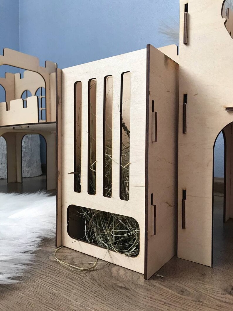 Wooden Rabbit House Bunny сastle 2 Ramps | Etsy