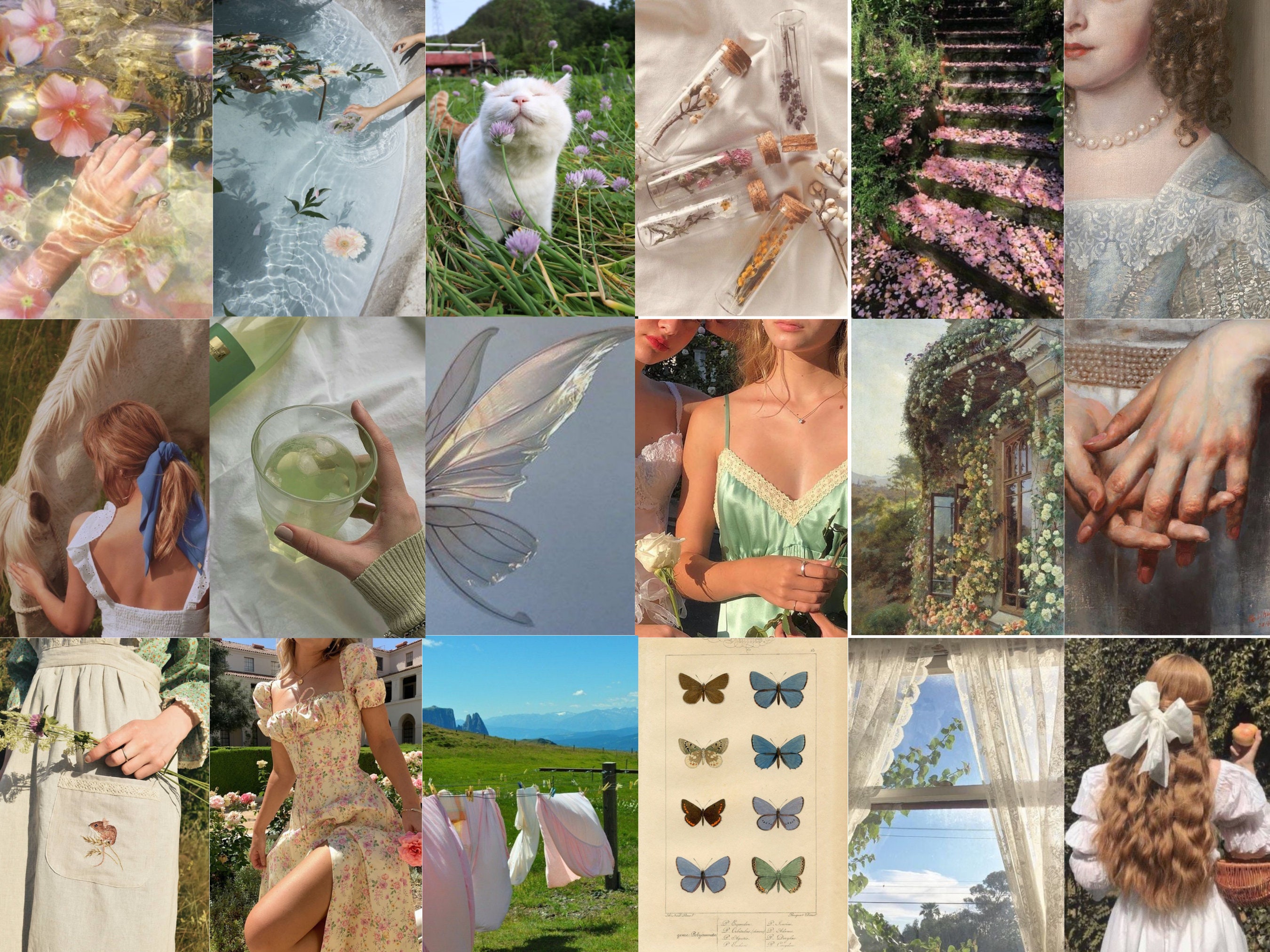 Cottagecore Aesthetic Wall Collage Kit Cottage Core Wall Etsy Uk