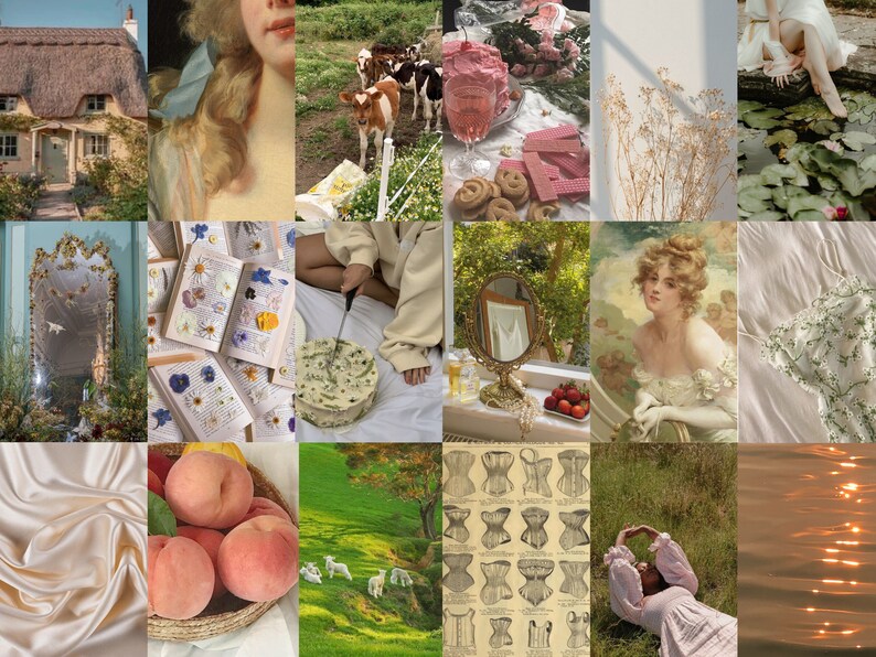 Cottagecore Aesthetic Wall Collage Kit Cottage Core Wall Etsy