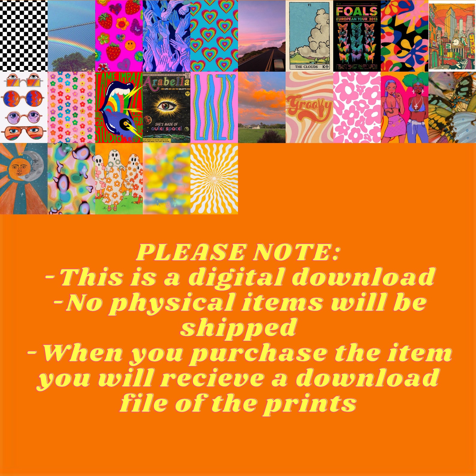 Indie Retro Aesthetic Wall Collage Kit, Indie Aesthetic, Retro ...