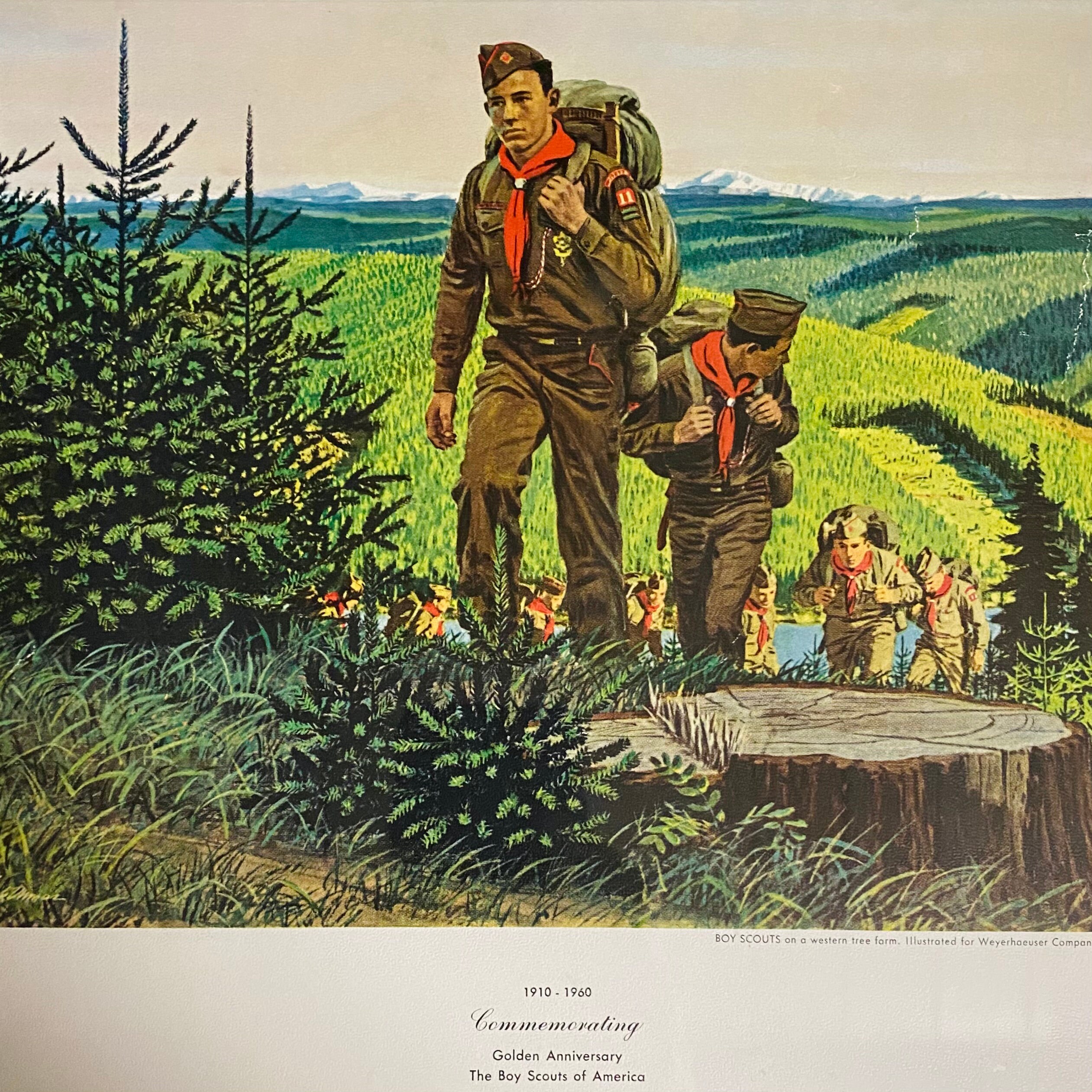 Vintage Framed Boy Scouts Print Commemorating Golden | Etsy