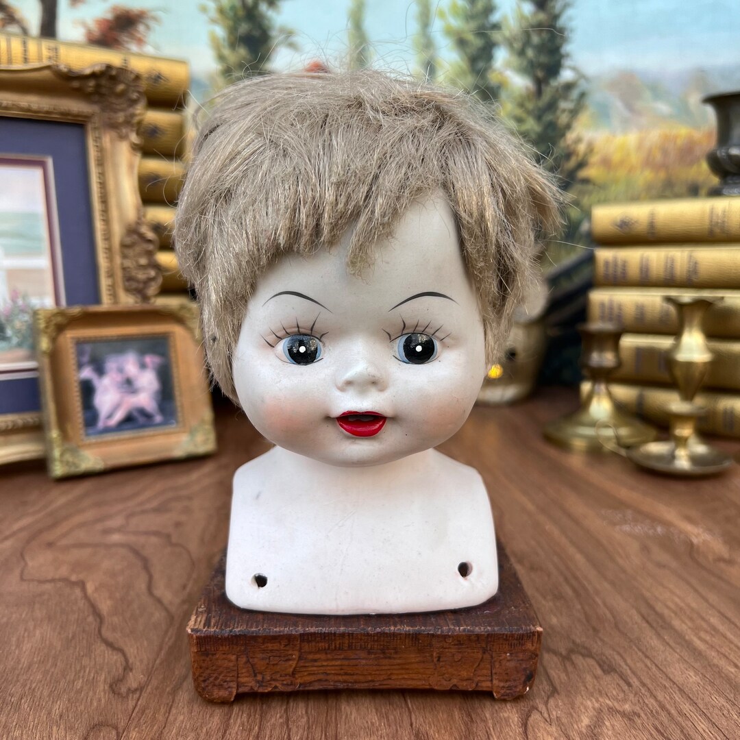 Vintage 7 Porcelain Doll Head Base Ceramic Doll Head Bust - Etsy