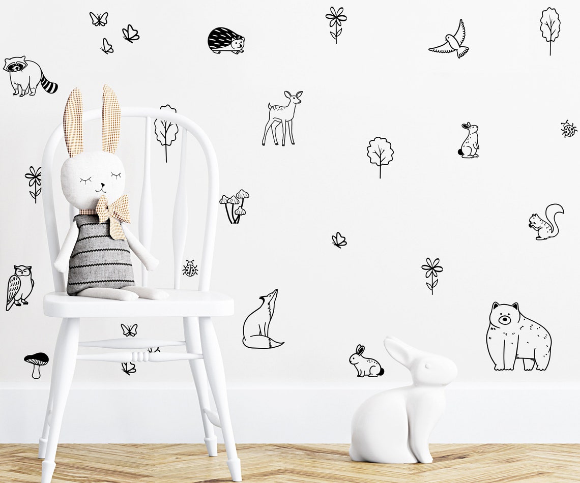Woodlands Wall Decals / Wilderness Stickers / Removable Decals - Etsy