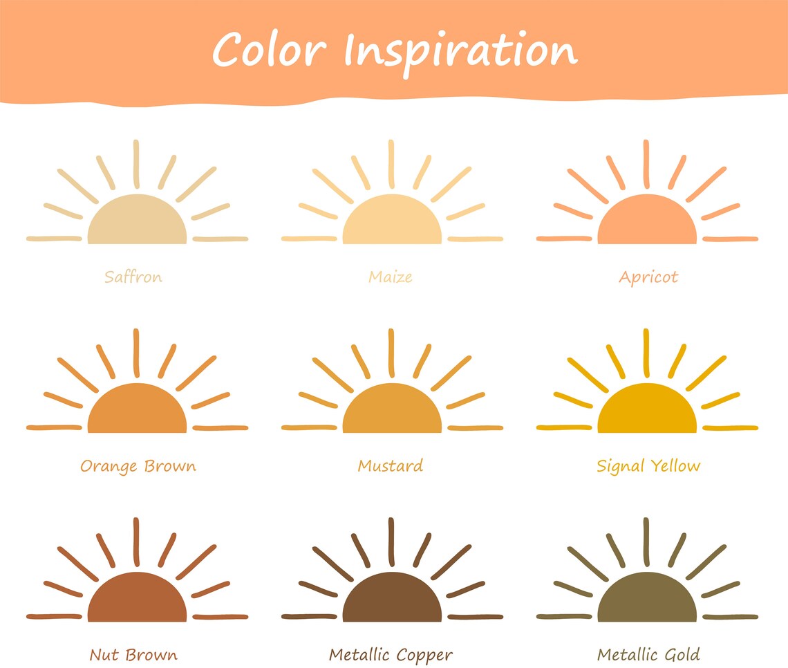 Half Sun Wall Decals Modern Wall Art Nursery Décor Boho - Etsy