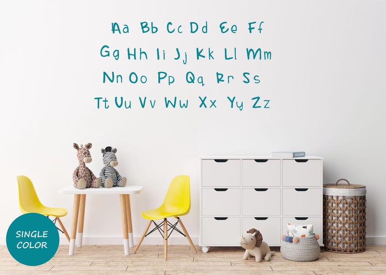 Alphabet Wall Decals: Boho Playroom, Removable Letters - Etsy